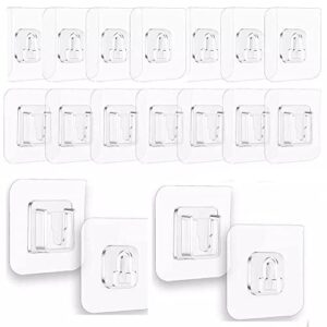 wjq&linyuzi 10pcs Double-Sided Adhesive Kitchen Wall Hook Hanger Strong Transparent Wall Storage Sucker for Kitchen Bathroom Hooks, Clear