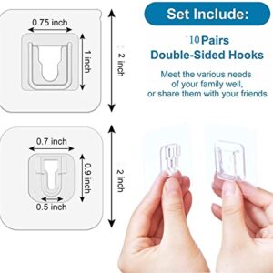 wjq&linyuzi 10pcs Double-Sided Adhesive Kitchen Wall Hook Hanger Strong Transparent Wall Storage Sucker for Kitchen Bathroom Hooks, Clear