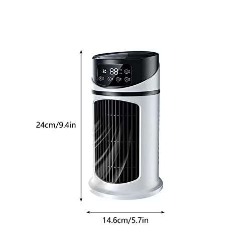 Portable Air Conditioner Fan Strong Air Flow Personal USB Air Cooler Fan RGB Colorful Light 5-Speed Multi-Function Timing Air Conditioning Fan Home Dormitory Office Desktop Humidification Electric Fan