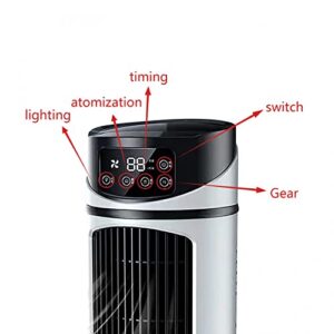 Portable Air Conditioner Fan Strong Air Flow Personal USB Air Cooler Fan RGB Colorful Light 5-Speed Multi-Function Timing Air Conditioning Fan Home Dormitory Office Desktop Humidification Electric Fan