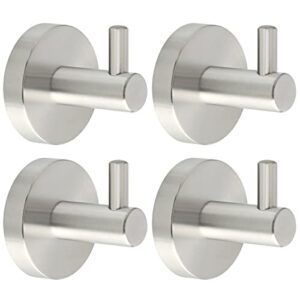 alise towel hook bathroom single robe hooks wall mount clothes hook for bedroom kitchen cloakroom door back cabinet,gdl3903ls-4p sus304 stainless steel brushed nickel pack of 4