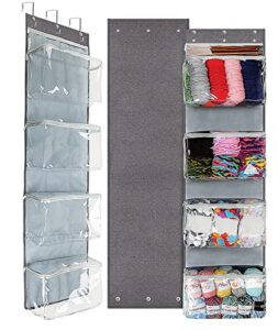 coopay yarn storage hanging knitting bag with 3 hooks, large yarn bag organizer dustproof knitting storage organizer with 5 separate shelf, closet organizers and storage for knitting crochet supplies