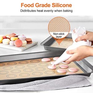 Silicone Baking Mat - HOOMIL Set of 2 Reusable Macaroon Baking Mats, Heat Resistant Food Grade Cooking Bakeware Mats for Pizza, Cookies, Bread and Pastry