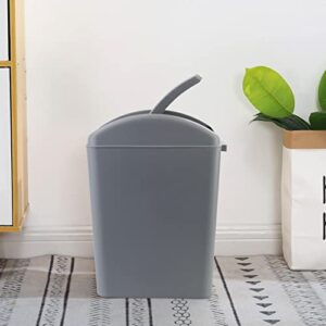 Innouse Swing Lid Garbage Bin Kitchen, 4 Gallon/ 16 L Grey Trash Can, 2 Packs