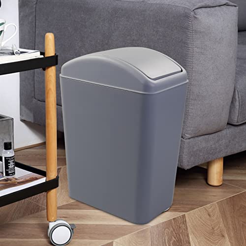 Innouse Swing Lid Garbage Bin Kitchen, 4 Gallon/ 16 L Grey Trash Can, 2 Packs