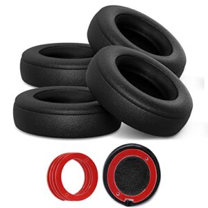 replacement ear pads for solo 2 & 3 wireless on-ear headphones, pchero 2 pairs protein leather earpads memory foam cushion covers compatible with beats solo2/solo3 a1796/b0534 headphone (black)