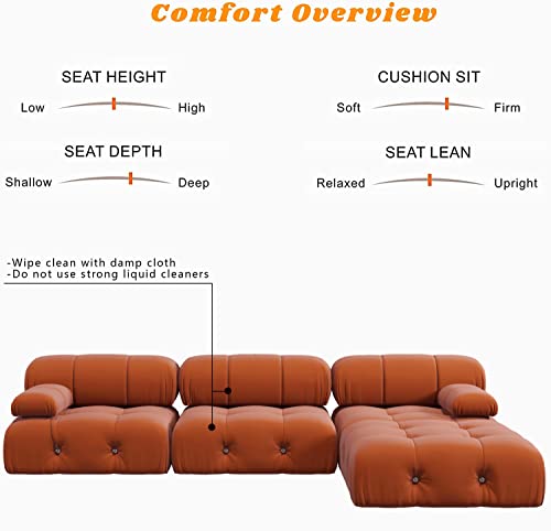 Sdorens Modern Velvet Sectional Sofa, L Shape Minimalist Modular Sofa Couch, Convertible Sofa Couch for Living Room, Apartment