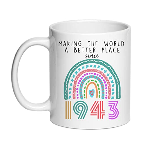 SIUNY 80th Birthday Gifts for Women and Men, 80th Bday Gift Idea for Mom Dad Husband Wife, Birthday Gifts For 80 Year Old Woman, Gifts For 80 Year Old Woman Man, Novelty 80 Year Old 11 oz Coffee Mug