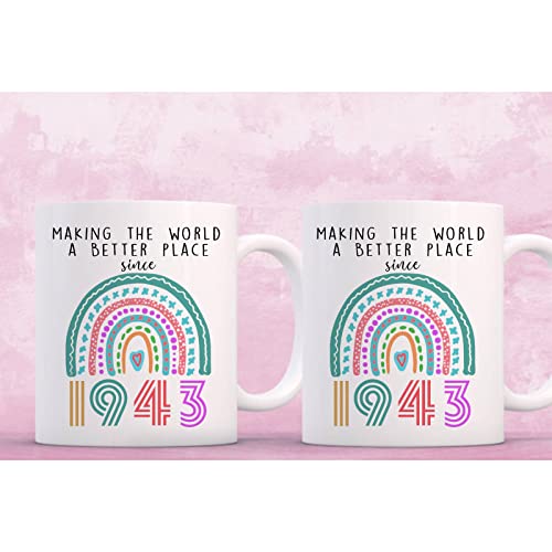 SIUNY 80th Birthday Gifts for Women and Men, 80th Bday Gift Idea for Mom Dad Husband Wife, Birthday Gifts For 80 Year Old Woman, Gifts For 80 Year Old Woman Man, Novelty 80 Year Old 11 oz Coffee Mug