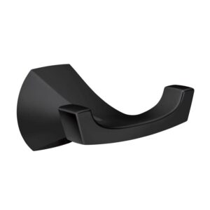 moen my8703bl lindor matte black double robe hook matte black