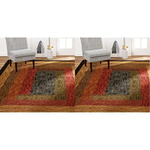 home dynamix royalty vega contemporary geometric area rug, black/brown, 7'8"x10'4" & royalty vega contemporary geometric runner area rug, black/beige