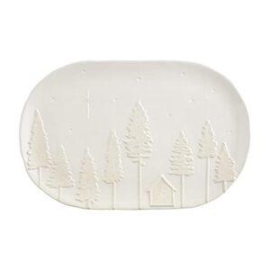 mud pie stoneware white christmas tree serving platter