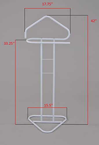 KB Designs - Metal Suit Tie Valet Stand Rack, Clothing Organizer, White