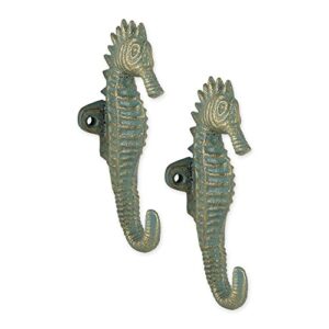 accent plus aquamarine seahorse hook (set of 2)