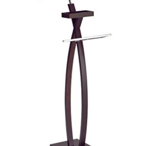 KB Designs - Modern Wood/Metal Suit Tie Valet Stand Rack, Clothing Organizer, Walnut