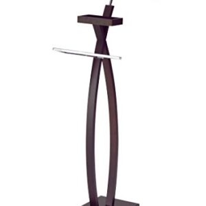 KB Designs - Modern Wood/Metal Suit Tie Valet Stand Rack, Clothing Organizer, Walnut