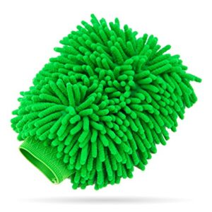 slick products premium wash mitt - scratch-free microfiber extra soft - green