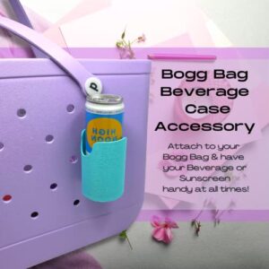 BAGLETS - Can Drink & Water Bottle Holder Charm Accessory Compatible with Bogg Bags - Keep Bottles or Drink Cans Handy with your Tote Bag - Fits Inside or Outside of the Bag – Made in USA - Teal