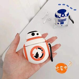 for Air Pods Pro Case, 3D Anime Cartoon Funny Kawaii Cute Design Fun Case for Air pods Pro Case Headphone Accessories with Keychain for Girls Teens Boys Kids Women Unisex (R2D2-PRO)