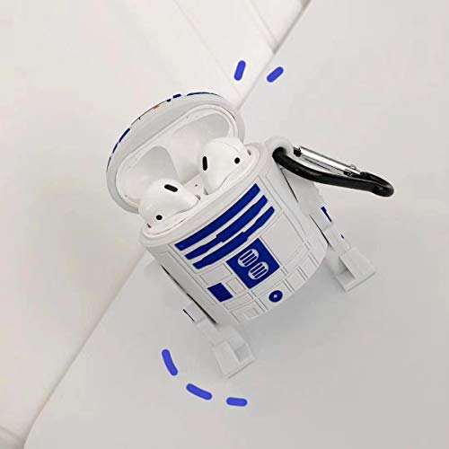 for Air Pods Pro Case, 3D Anime Cartoon Funny Kawaii Cute Design Fun Case for Air pods Pro Case Headphone Accessories with Keychain for Girls Teens Boys Kids Women Unisex (R2D2-PRO)