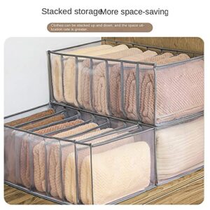 4 Pcs Upgraded Larger 7 Compartment Wardrobe Closet Drawer Organizer and Storage Baskets. Suitable for jeans, thin pants, shorts, short sleeves, shirts, leggings. clothes organizer for foldable clothes, closet organizer, drawer organizer for clothes, jean