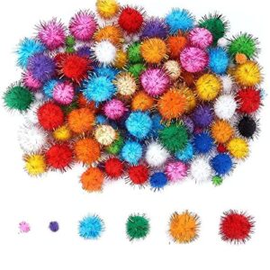 Colored Glitter Balls Pompom Furry Balls Christmas Pom Poms DIY Pompones Craft Supplies Handmade Decoration Materials