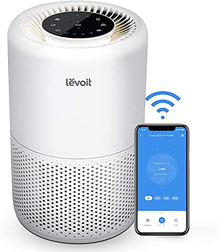 LEVOIT Air Purifier for Home Large Bedroom & Air Purifiers for Home Large Room, Smart WiFi Alexa Control, H13 True HEPA Filter, White