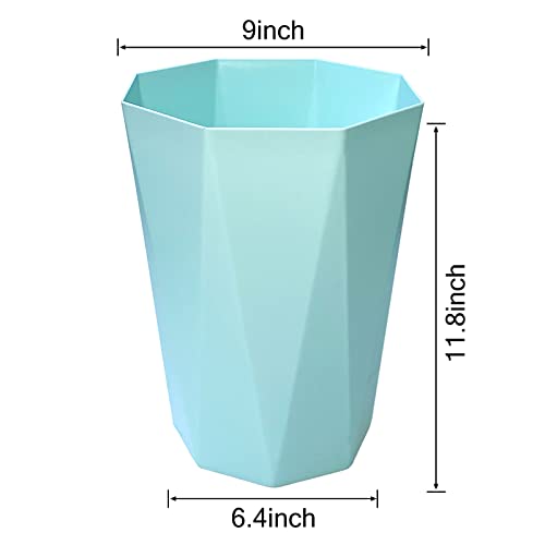 Doteon 6pcs Trash Can Wastebasket Plastic 2.6 Gallon Garbage Can Container Rubbish Trash Bin Paper Basket Office Organizer for Bedroom Office Bathroom,10Litre-6 Colors