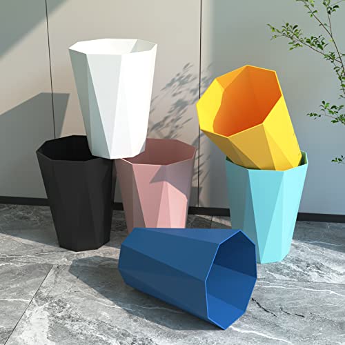 Doteon 6pcs Trash Can Wastebasket Plastic 2.6 Gallon Garbage Can Container Rubbish Trash Bin Paper Basket Office Organizer for Bedroom Office Bathroom,10Litre-6 Colors