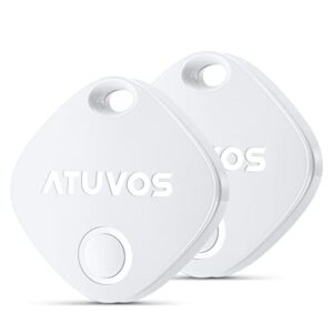 atuvos luggage tracker, key finder, smart bluetooth tracker pairs with apple find my (ios only), item locator for bags, wallets, keys, waterproof ip67, anti-lost 2 pack