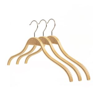 koobay premium hanger 17" natural eco wood hangers for closet, with extra soft non slip rubber grips saving space hangers for coat clothes camisole,closet organizer 30 pack