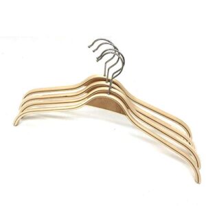 Koobay Premium Hanger 17" Natural Eco Wood Hangers for Closet, with Extra Soft Non Slip Rubber Grips Saving Space Hangers for Coat Clothes Camisole,Closet Organizer 30 Pack