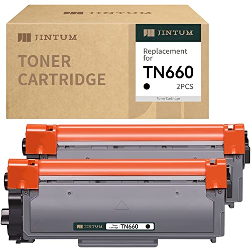 JINTUM Compatible TN660 Toner Cartridge Replacement for Brother TN660 TN-660 TN630 High Yield Toner for Brother HL-L2380DW DCP-L2540DW MFC-L2700DW HL-L2340DW MFC-L2740DW HL-L2360DW HL-L2320D (2 Pack)