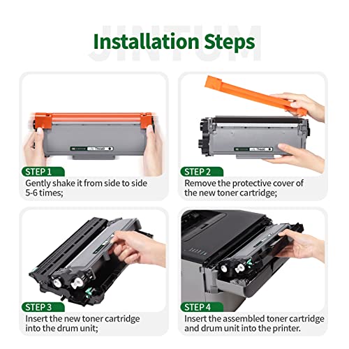 JINTUM Compatible TN660 Toner Cartridge Replacement for Brother TN660 TN-660 TN630 High Yield Toner for Brother HL-L2380DW DCP-L2540DW MFC-L2700DW HL-L2340DW MFC-L2740DW HL-L2360DW HL-L2320D (2 Pack)