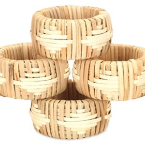 Napkin Ring Set of 4, Napkin Rings,Christmas Napkin Ring,Wedding Napkin Rings, Thanksgiving,Dining Napkin Rings with Plastic & Jute,Loving Napkin Ring- Natural White