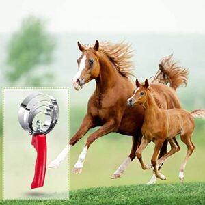 ZHYYLFF Double-Sided Stainless Steel Curry Comb for Horse—Curry Comb—Horse Brush for Grooming—Deshedding Brush for Cleaning the Hair and Dirt of Horses, Cattle and Dogs.(Red)