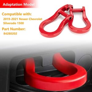 GEATaaT Red Front Tow Hooks Compatible with 2019-2021 Chevrolet Silverado 1500 Replace# 84280202