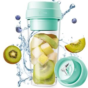 17pinhut portable blender, personal blender, with usb magnetic contact charging, 14 oz smoothie blender, made with high borosilicate glass material portable juicer, anti-silp rubber base, one-handed drinking mini blender for shakes and smoothies