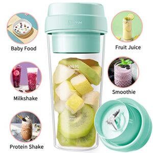 17PinHut Portable Blender, Personal Blender, With USB Magnetic contact charging, 14 oz Smoothie Blender, Made with high borosilicate glass Material Portable Juicer, Anti-silp Rubber Base, One-handed Drinking Mini Blender for Shakes and Smoothies