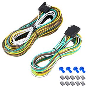 serlainxin trailer lights wire, 36ft trailer wiring harness kit, 4 pin trailer wiring harness 4 wire 4 pin flat connector for trailer lights, boat etc