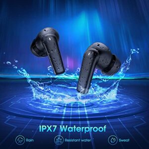 Active Noise Cancelling Wireless Earbuds, 40H &4 Microphone Call Noise Cancelling Bluetooth 5.2 Earubds, Light Weight Wireless Charging Case Wireless Earphone, Deep Bass IPX7 Touch Control Headphones