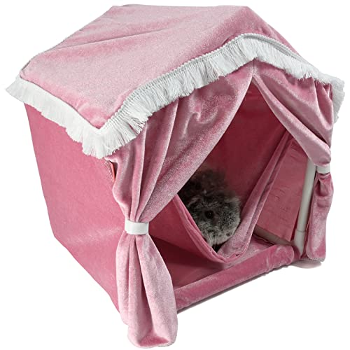 TTANFY Ferret Hideout Bed Extra Large Pink ,Washable, Guinea Pig Bed Small Animal Bed Hideout for Ferrets, Chinchillas, Dwarf