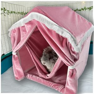 TTANFY Ferret Hideout Bed Extra Large Pink ,Washable, Guinea Pig Bed Small Animal Bed Hideout for Ferrets, Chinchillas, Dwarf