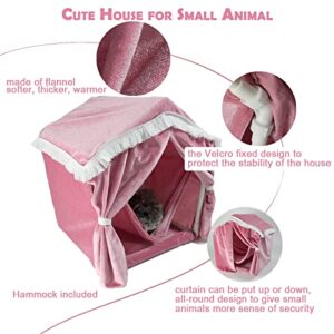 TTANFY Ferret Hideout Bed Extra Large Pink ,Washable, Guinea Pig Bed Small Animal Bed Hideout for Ferrets, Chinchillas, Dwarf