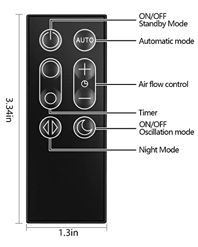 Replacement Remote Control 967400-01 for Dyson Pure Cool Link DP01 DP03 TP02 TP03 Purifying Fan Model with Magnetic and Built-in Battery