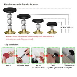 4PCS Adjustable Headboard Stoppers & Bed Stoppers, Threaded Bed Frame Prevent Loosening Anti-Shake Fixer, for Wall, Bed, Cabinet, Sofa, Table (1.18-4.33 inch)