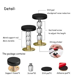 4PCS Adjustable Headboard Stoppers & Bed Stoppers, Threaded Bed Frame Prevent Loosening Anti-Shake Fixer, for Wall, Bed, Cabinet, Sofa, Table (1.18-4.33 inch)