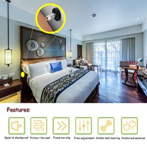 4PCS Adjustable Headboard Stoppers & Bed Stoppers, Threaded Bed Frame Prevent Loosening Anti-Shake Fixer, for Wall, Bed, Cabinet, Sofa, Table (1.18-4.33 inch)