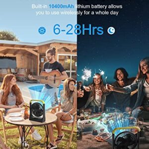 8-inch 10400mAh Battery Operated Fan(up to 28Hrs work time) - Portable Fan Rechargeable - USB Personal Desk Fan - Battery Powered Fan use for Bedroom, Desktop, Table, Office, Camping, and Outdoor