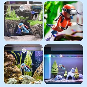 SUPTEC 2-Pack Floating Fish Tank Decorations Cute Little Diver Aquarium Decoration Aquarium Accessories Fish Playmate for Fish Tank Suitable for All Kinds of Fish and Fish Tanks Swimming Pool